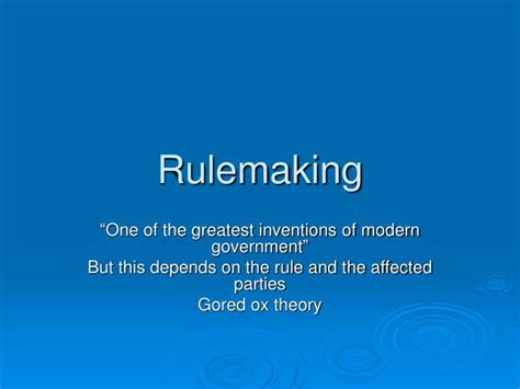 Ppt Rulemaking Powerpoint Presentation Free Download Id5378291
