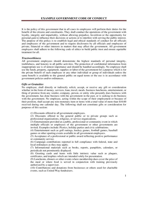 2025 code of conduct example fillable printable pdf and forms handypdf