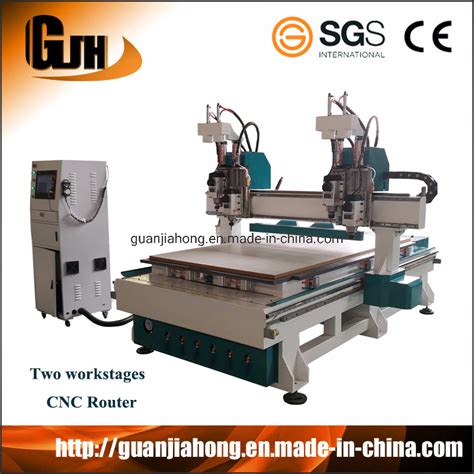 4 Spindles Two Workstage Engraving And Cutting CNC Wood Router