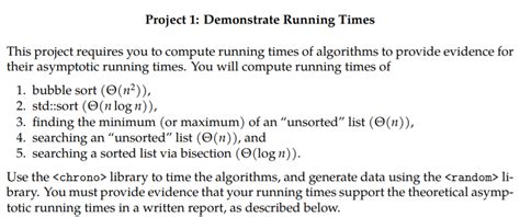 Solved Project 1 Demonstrate Running Times This Project