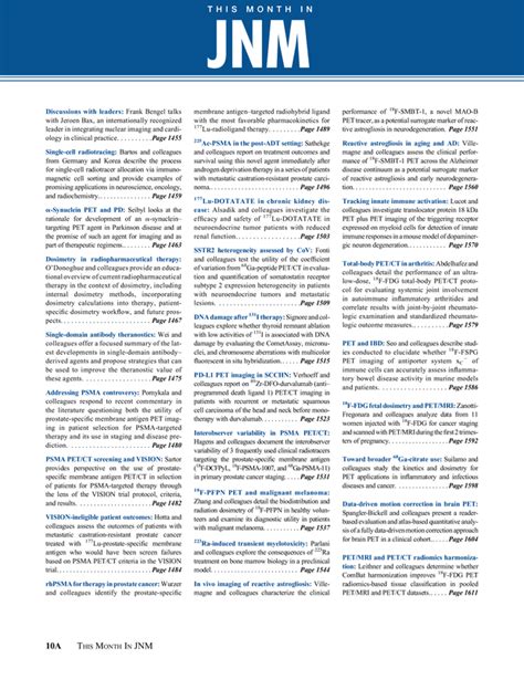 This Month In Jnm Journal Of Nuclear Medicine