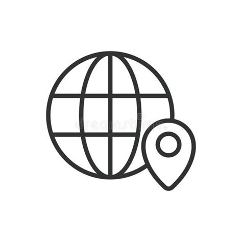World Location Icon In Line Design World Location Map Globe