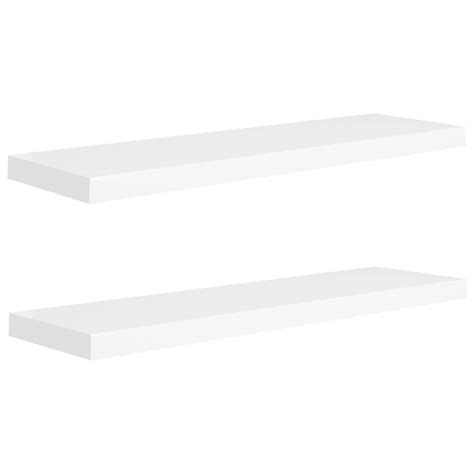 Étagères murales flottantes 2 pcs Blanc 90x23 5x3 8 cm MDF Leroy Merlin