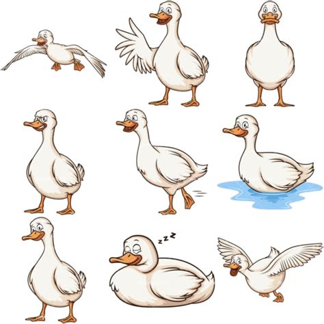 Running Duck Cartoon Clipart Vector Friendlystock