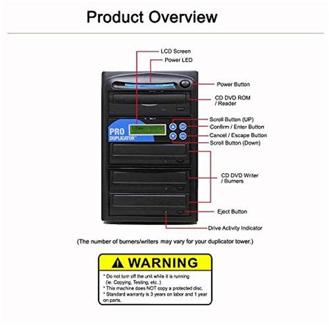 Produplicator 1 To 1 24x Burner Cd Dvd Duplicator Standalone Copier
