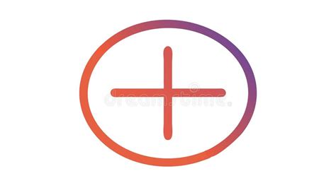 Add Plus Button Outline Minimal Flat Style Illustration Vector Design