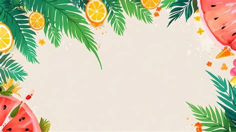 Tropical Theme Background Premium Ai Generated Image
