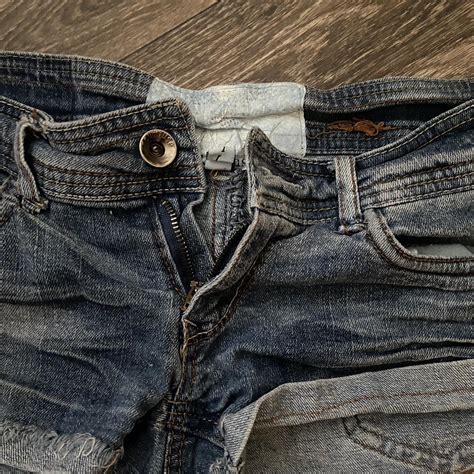 Emo Booty Shorts Denim Shorty Shorts By Dollhouse Depop
