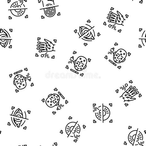 Biometric Fingerprint Id Finger Seamless Pattern Vector Stock Vector Illustration Of Icons