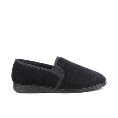 Grosby Blake Slippers Black Mens Slip On Slippers