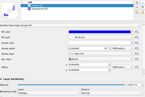 Qgis Style Polygon Outline As A Dashed Line With An Inner Gradient Geographic Information