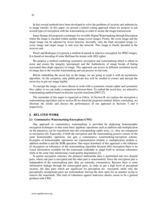 A Joint Encryption Watermarking Algorithm For Secure Image Transfer PDF