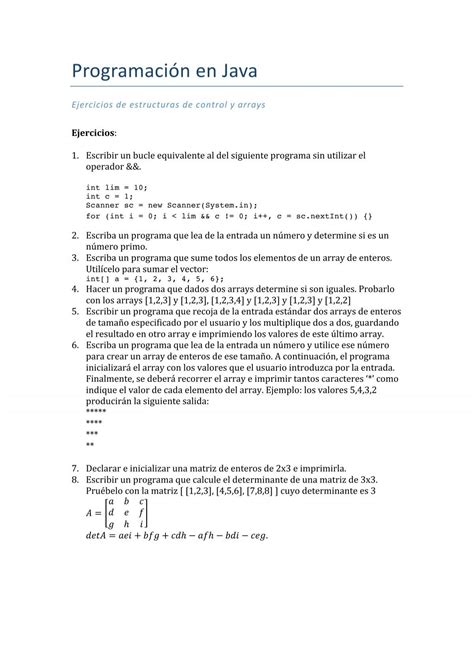 Ejercicios De Arrays