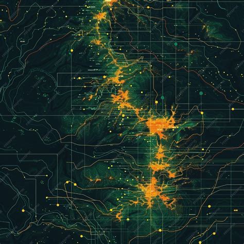 Premium Photo A Geographic Map Overlaying Population Density Data