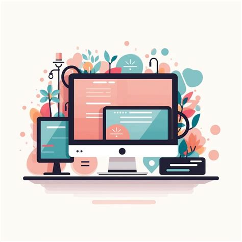 Premium Vector Vector Computer Illustration Technology Internet Digital Modern Business Icon