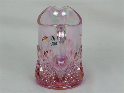 Fenton Art Glass Pink Iridized Pink Pitcher Or Creamer Etsy