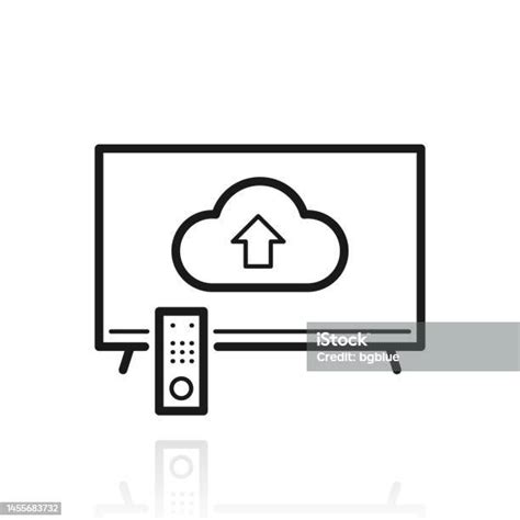 テレビからのクラウドアップロード白い背景に反射するアイコン Sendのベクターアート素材や画像を多数ご用意 Send つながり