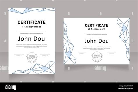 Psychology Class Achievement Certificates Design Template Set Stock