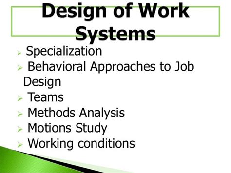 design of work systems