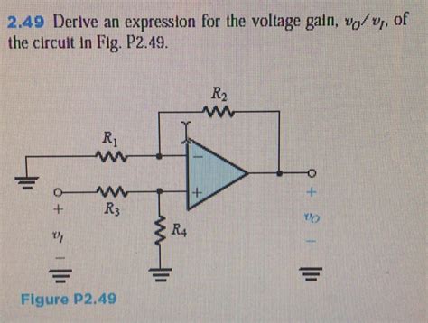 solved 2 49 derive an expression for the voltage gain