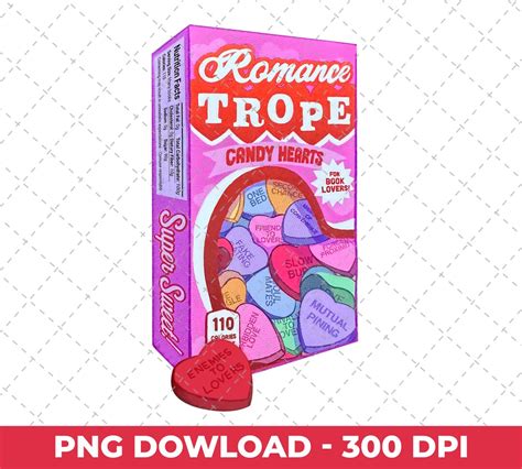 Romance Trope Candy Hearts Png Bookish Sticker Kindle Sticker Book