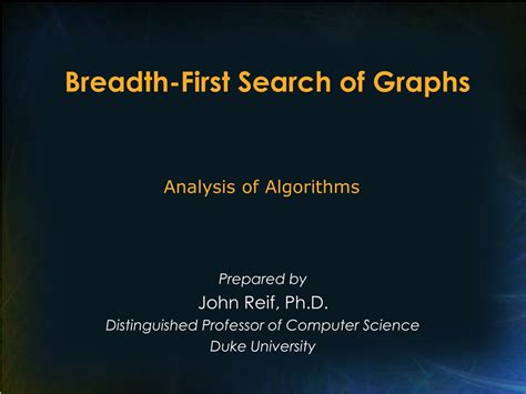 Ppt Breadth First Search Of Graphs Powerpoint Presentation Free