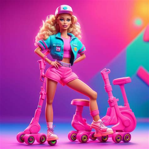 Roller Blade 80s Barbie Ai Generated Artwork Nightcafe Creator