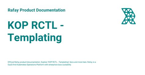 Kop Rctl Templating Rafay Product Documentation
