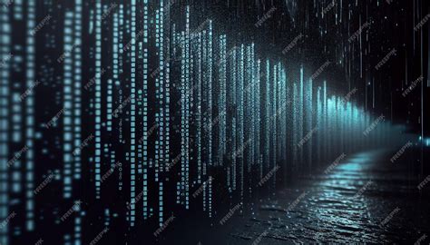 premium ai image binary code stream background design generative ai
