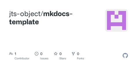Github Jts Object Mkdocs Template