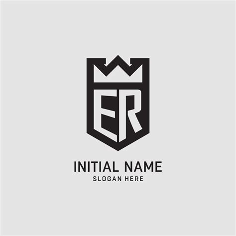 Initial Er Logo Shield Shape Creative Esport Logo Design 25758435