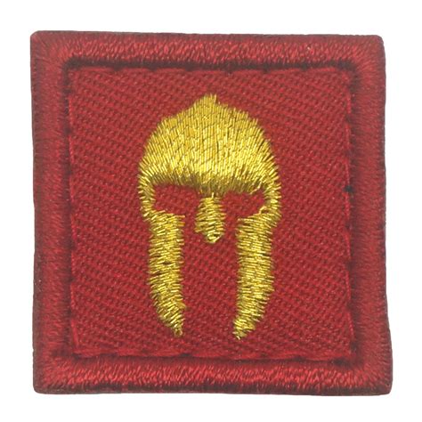 1 Mini Spartan Patch Red Metallic Gold Hock T Shop Army
