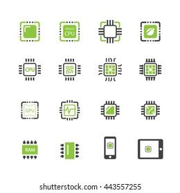 Computer Chips Iconsvector Stock Vector Royalty Free Shutterstock