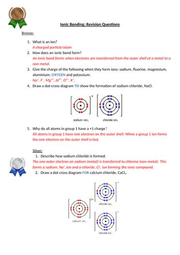 Aqa Chemistry Ionic Bonding Questions And Answers Bronze Silver
