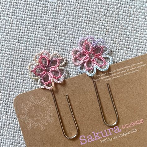 Sakura Tatting Onto Paperclip Tutorial Free Pattern Lilliantatlace