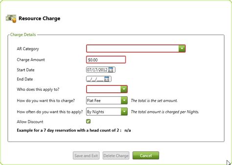 how do i setup charges for a resource circuitree supportcircuitree