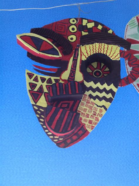 Final African Picasso Combined Mask Cardboard Constructions Masks