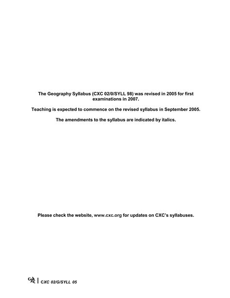 Csec Geography Syllabus Pdf