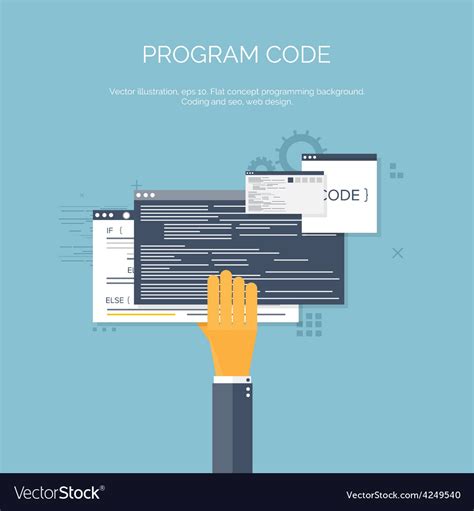 Flat Computing Background Royalty Free Vector Image