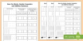 Base Ten Blocks Number Expanders And Partitioning Differentiated Worksheets