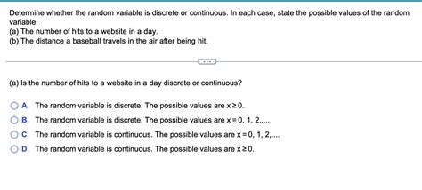 Solved Determine Whether The Random Variable Is Discrete Or Chegg