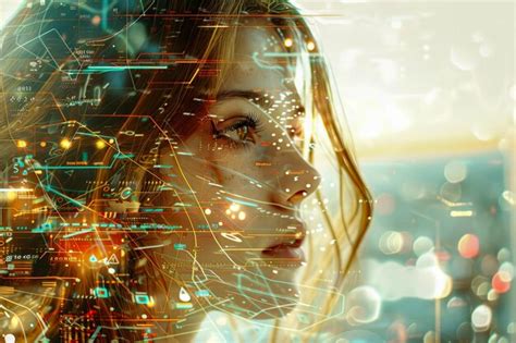 Premium Photo Business Woman In A Business Suit With An Abstract