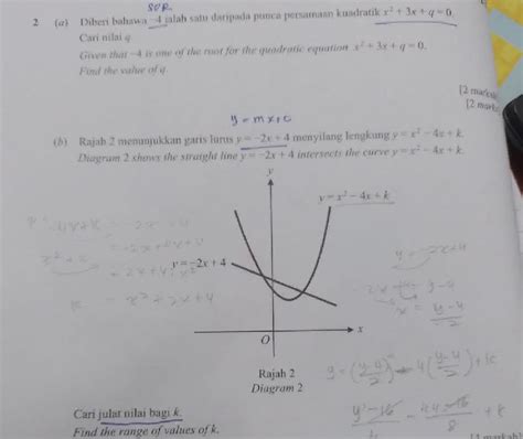 A Given That 4 Is One Of The Root For The Quadratic Equation X23xq