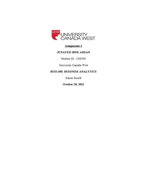 Busi 650 Assignment 1 Pdf