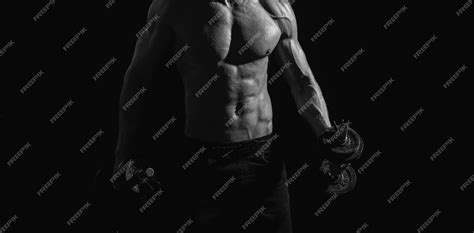 Premium Photo Fit Man Young Muscular Man With Naked Torso Working Out