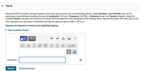Solved Part B Reset The Phet Simulation Using The Button In