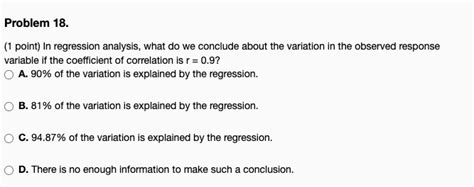 Solved Problem Point In Regression Analysis What Do Chegg