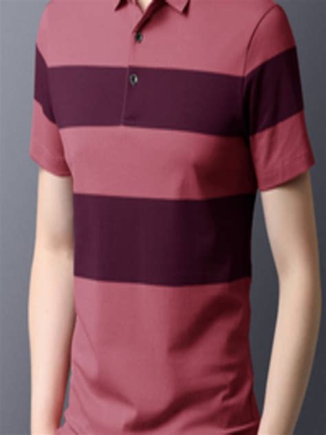Buy Eyebogler Striped Polo Collar Cotton T Shirt Tshirts For Men