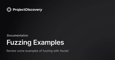 Fuzzing Examples Projectdiscovery Documentation