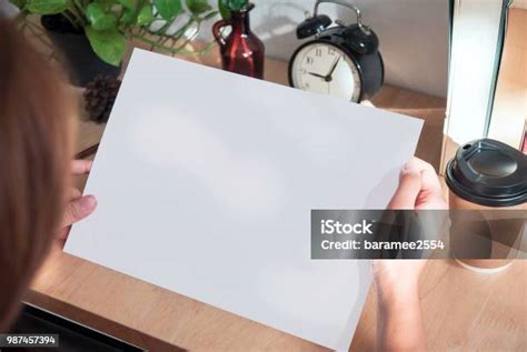 손 이랑 템플릿 디자인 로고 나무 바탕에 브랜딩에 대 한 표시 빈 종이 A4 전단지 공란에 대한 스톡 사진 및 기타 이미지